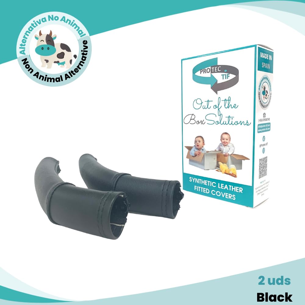 Leatherette Handlebar Covers for Bugaboo Cameleon 1 and 2 (Does Not Replace Rubber) Black