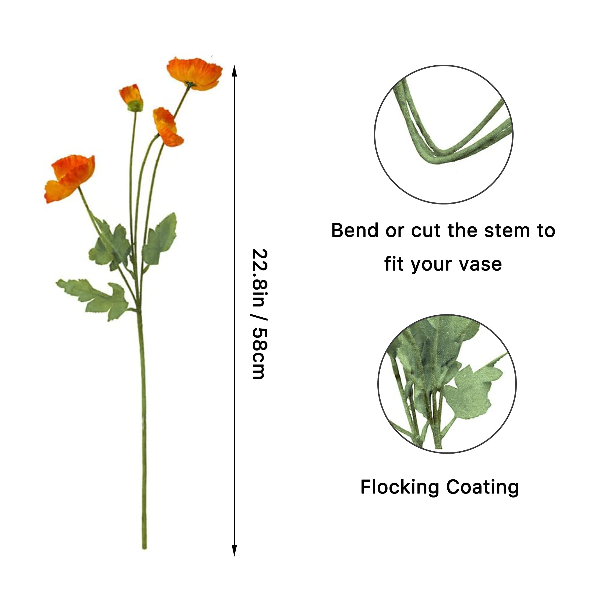 Banllis Artificial Flowers, Fake Flower Faux Plastic Plants for Home Decor DIY Wedding Kitchen Garden, Crown, Party, Hotel, Table - 4pcs