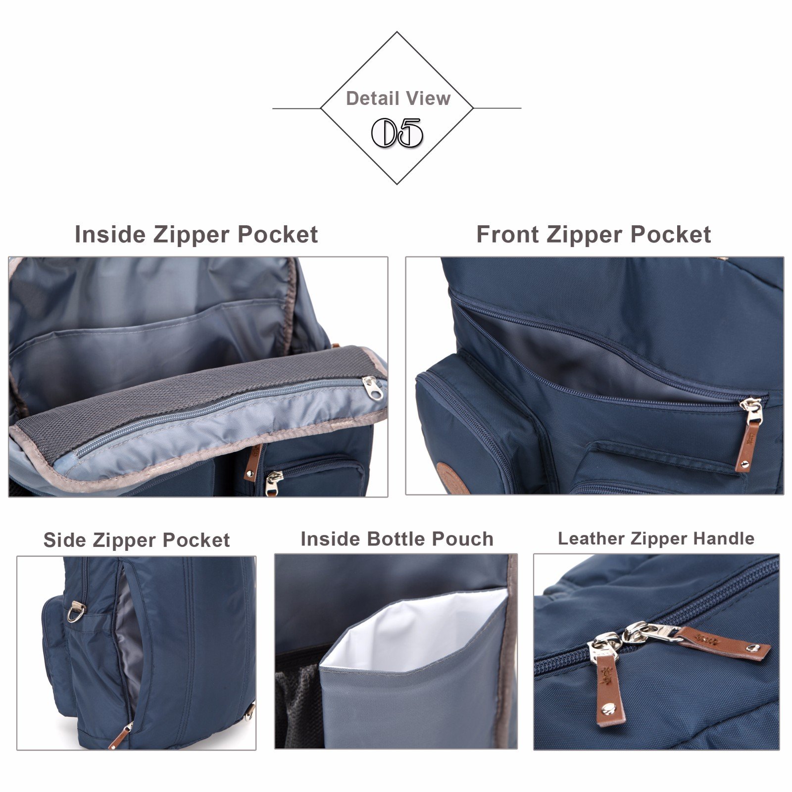 Baby Diaper Bags Backpack Designer for Dads Mom Twins Multi-function Large Tote (Dark Navy)