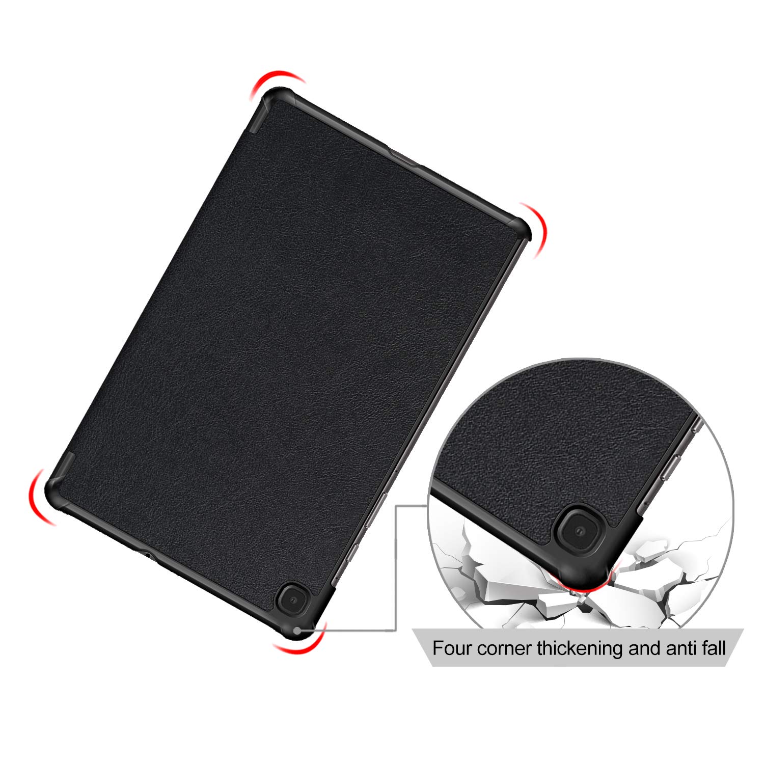 Gylint Case for Samsung Galaxy Tab S6 Lite 10.4 Inch 2024/2022/2020, Smart Case Trifold Stand Slim Lightweight Case Cover with Auto Sleep/Wake Black