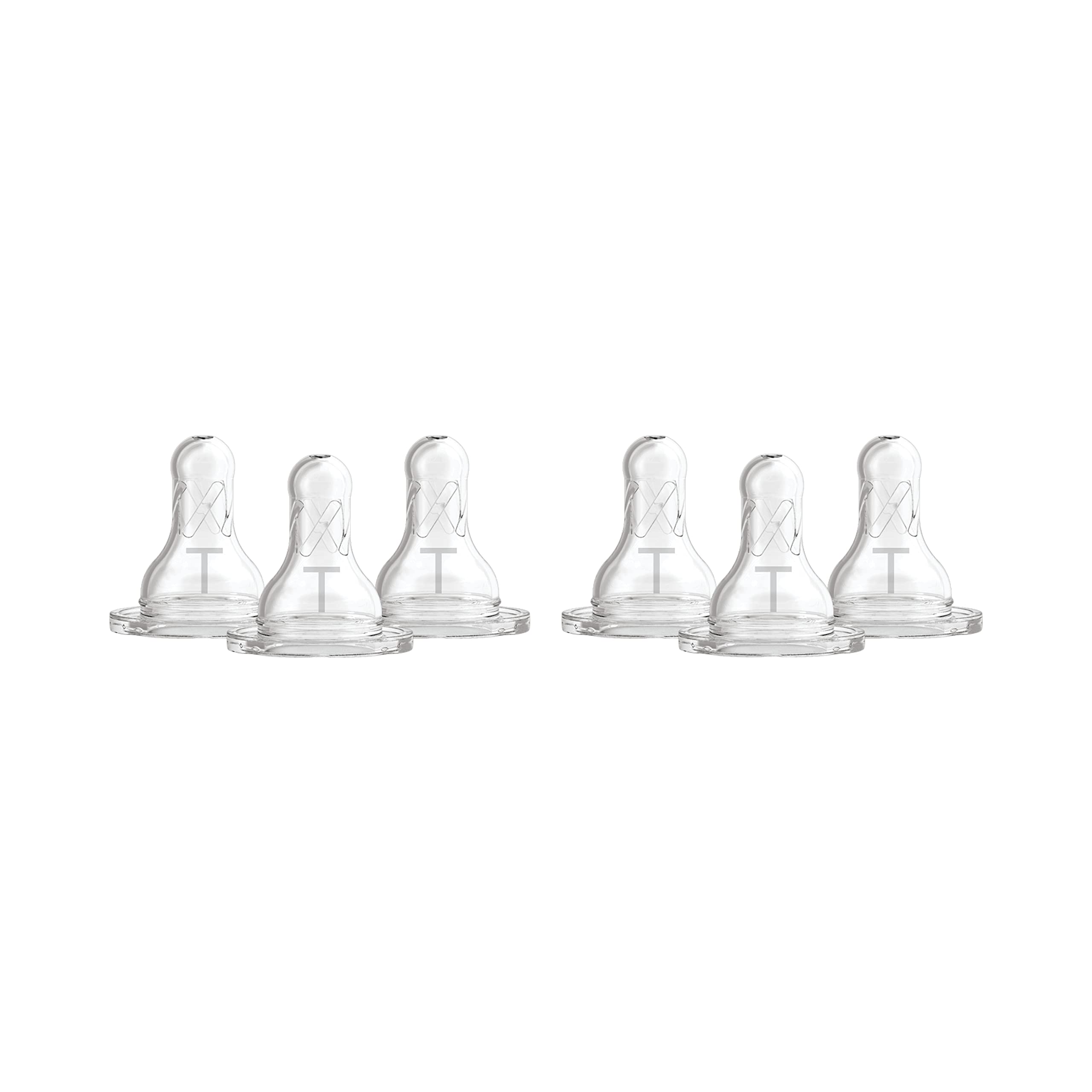 Dr. Brown's Natural Flow Baby Bottle Narrow Nipple - Transition Level T - 6pk - 0m+
