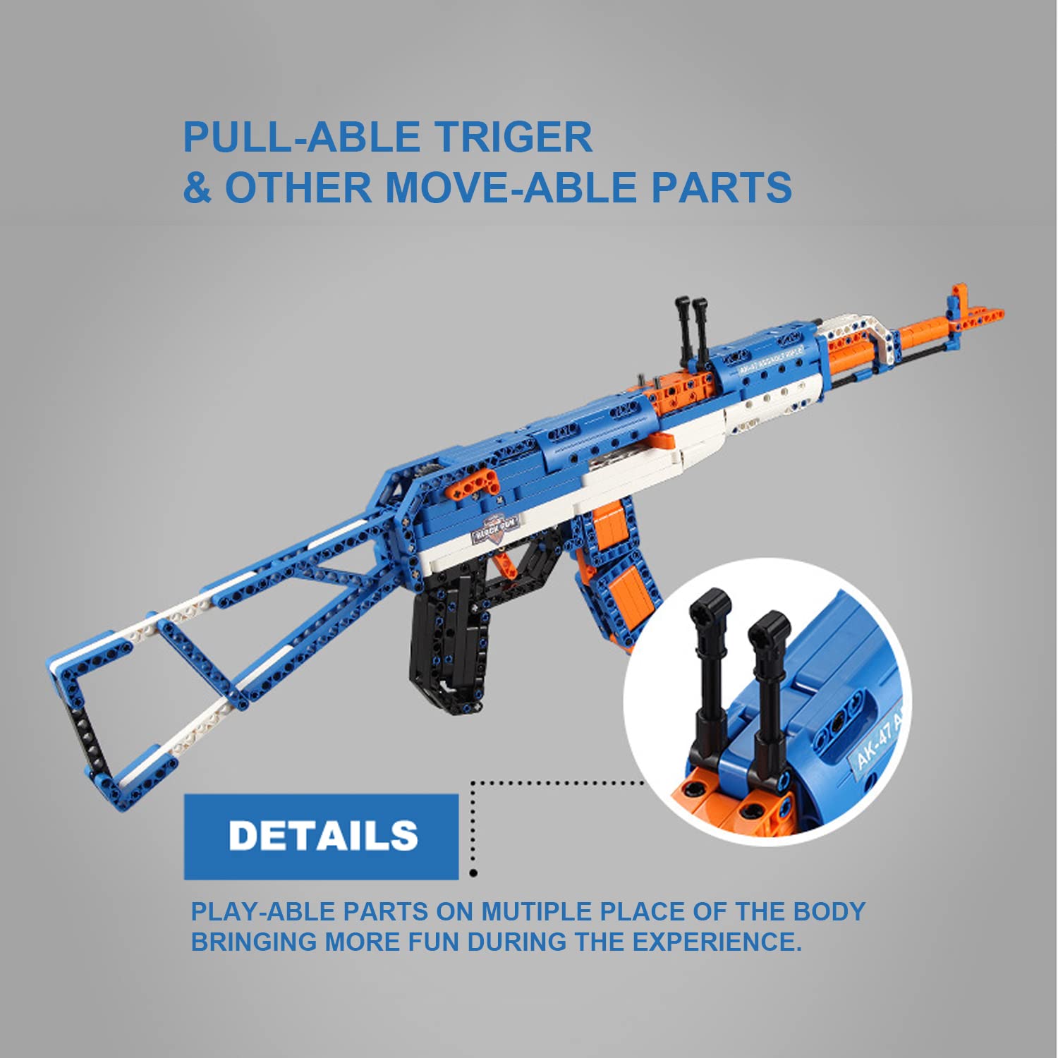Bestoyz AK-47 Rifle Model Guns Building Blocks Toy Set, DIY Assemble Building Bricks Construction Toys, Educational Technical Engineering Building Kit, Gifts for Kids Teens Boys Aged 8 9 10 11 12+