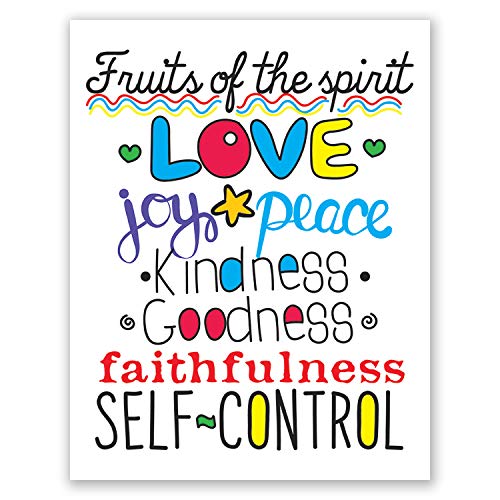 8x10 Fruit Of The Spirit Wall Art // Christian Scripture // Home Decor // Children’s Poster // Art Print