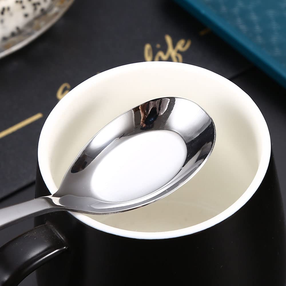 5 PCS Soup Spoon,Stainless Steel Spoon, Mirror Finish Spoons,Kitchen Serving Spoons ,Dessert Spoon,Coffee spoon,Ice Cream Spoons for Soup Rice Tea Milk Coffee Dessert(Golden)