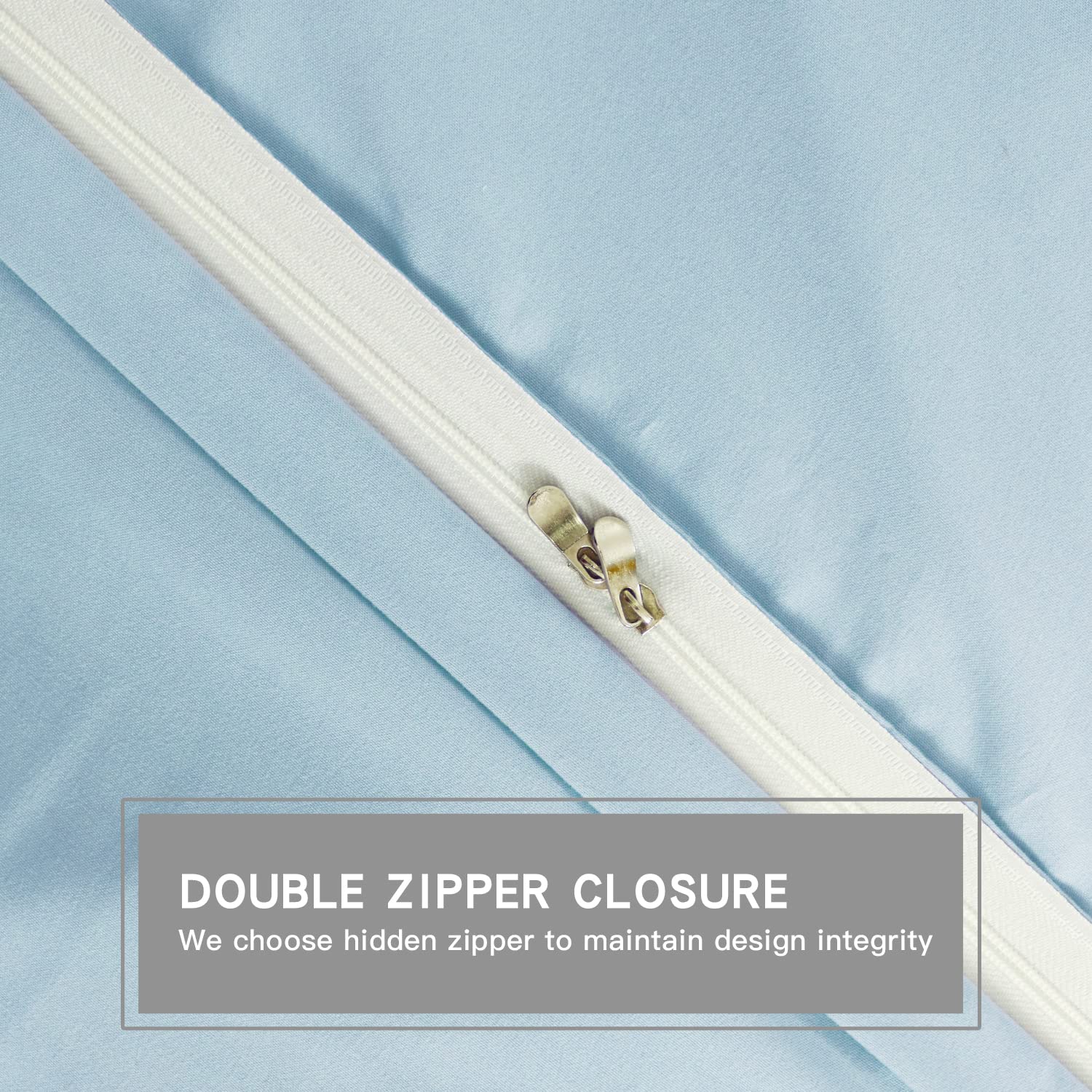 Helthep Duvet Cover King Size, Soft King Duvet Cover Set, 3 Pieces Double Brushed King Size Duvet Covers with Zipper Closure, 1 Duvet Cover 90x104 inches and 2 Pillow Shams(Blue)…