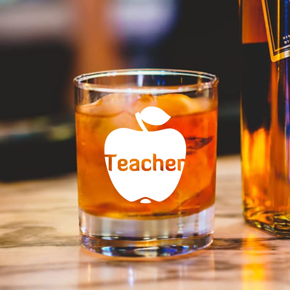 AGMdesign, Funny Double sided Good Day Bad Day Don't Even Ask Teacher Whiskey Glasses Gift for Teacher's, educator, teaching team
