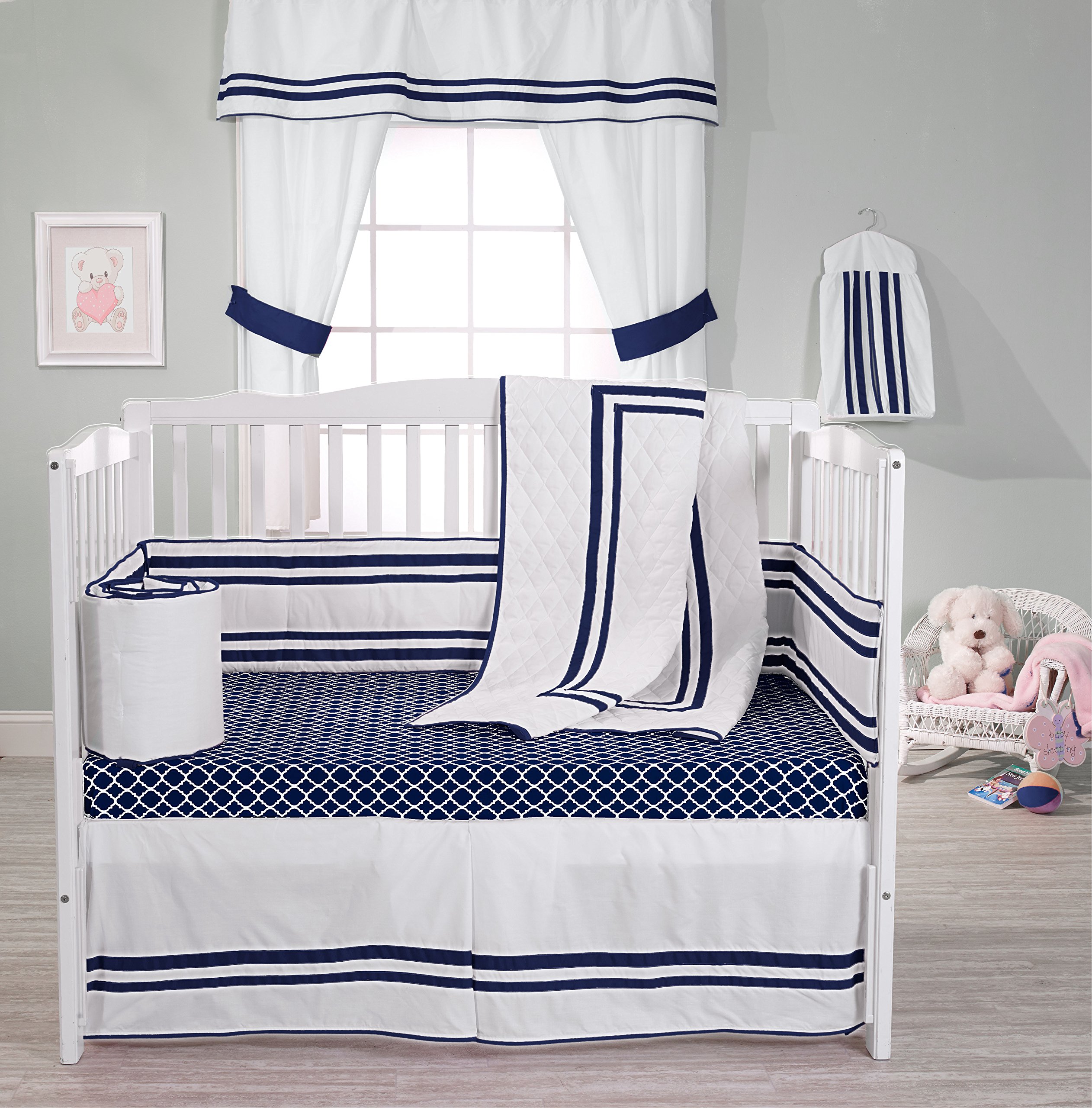 Baby Doll Soho Crib Skirt/Dust Ruffle, Navy