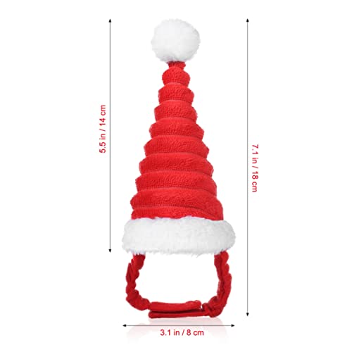 POPETPOP Guinea Pig Costume - Cat Santa Hat Pet Christmas Hat Santa Claus Cap Head Accessories for Rabbit Hamster Guinea Pig Rats Kitten and Small Animals