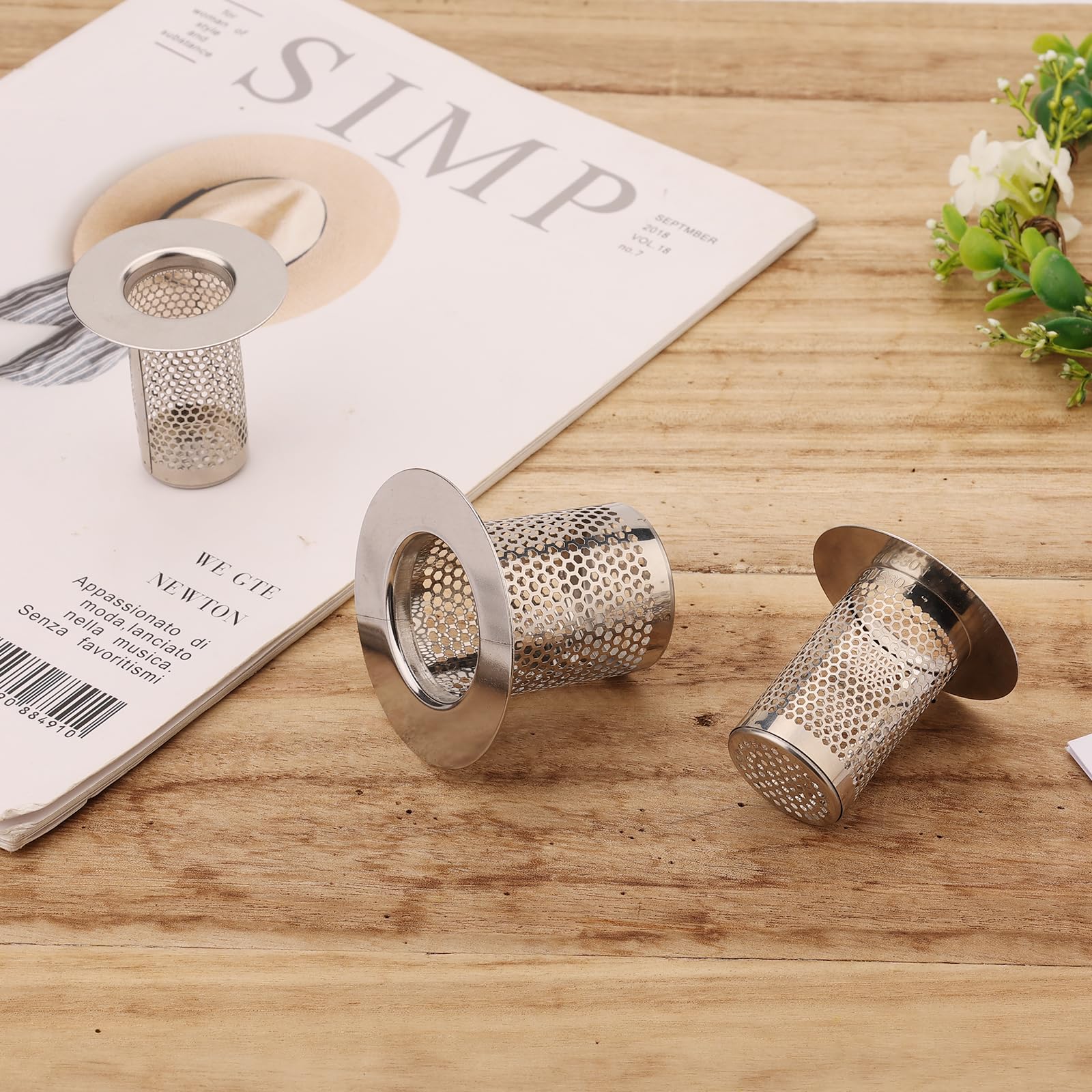3pcs Bathtub Drain Cover, Hair Catcher Shower Drain Stainless Steel Deep Hair Catcher Hair Strainer Shower Drain Filter for Sink Strainer, Bathtub
