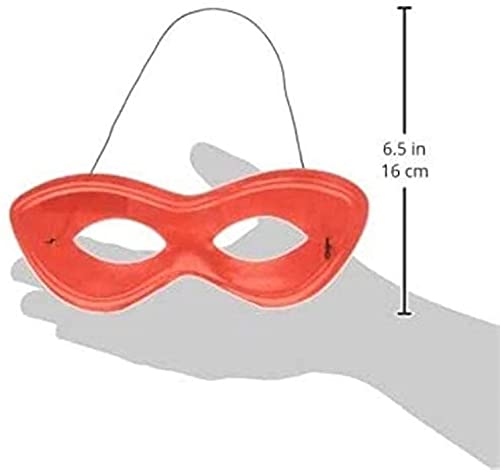 amscan Fabric Super Hero Domino Eye Mask, 8.25inch x 2.87inch, Red