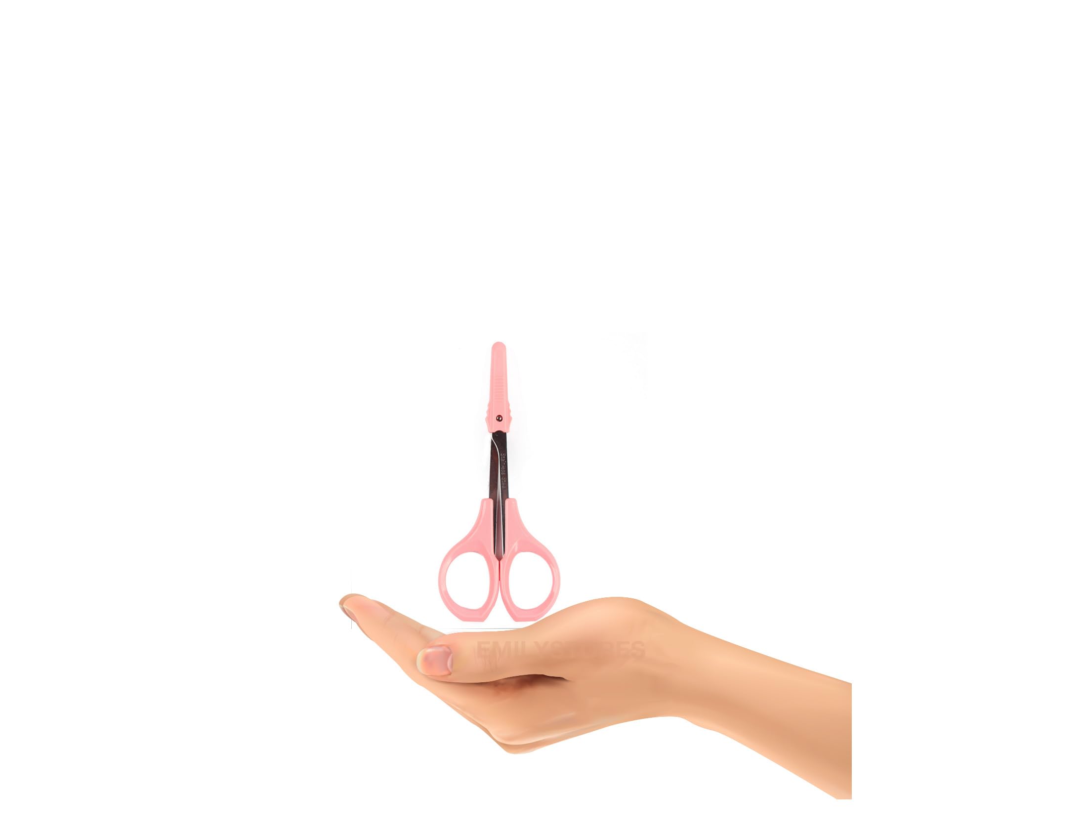 EMILYSTORES 4 Inches Curved Craft Scissors For Eyebrow Eyelash Extensions Stainless Steel 1PC