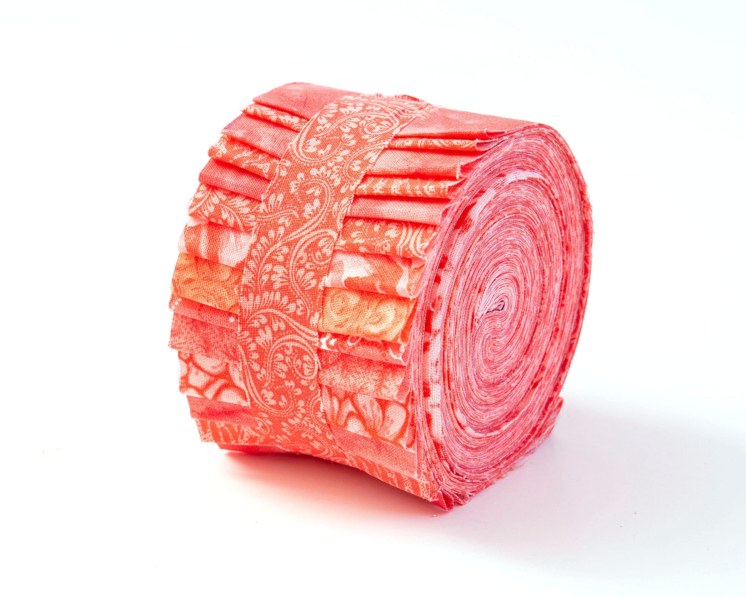AbsoluteBestChoice 20 Strips - Coral Jelly Roll 2.5 inch pre-Cut 100% Cotton Fabric Quilting Strips
