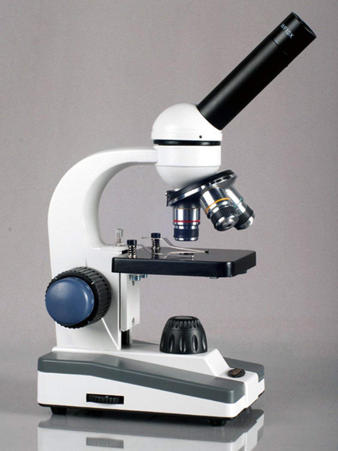 AmScope M150-E Digital Compound Monocular Microscope, WF10x Eyepiece, 40x-400x Magnification, LED Illumination, Brightfield, Single-Lens Condenser, Coarse and Fine Focus, Plain Stage, 110V, Includes 0.3MP Camera and Software