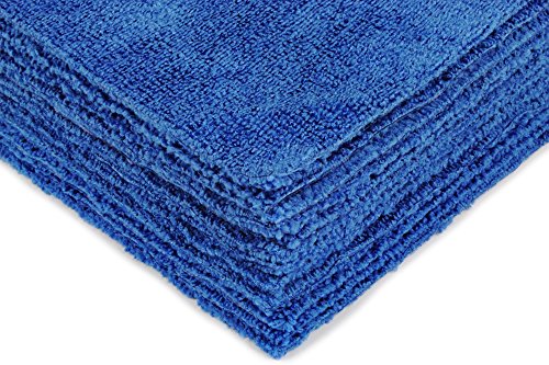Eurow Microfiber Ultrasonic Cut Cleaning and Drying Towels, 300 GSM, 16 by 16 Inches, 12-Pack