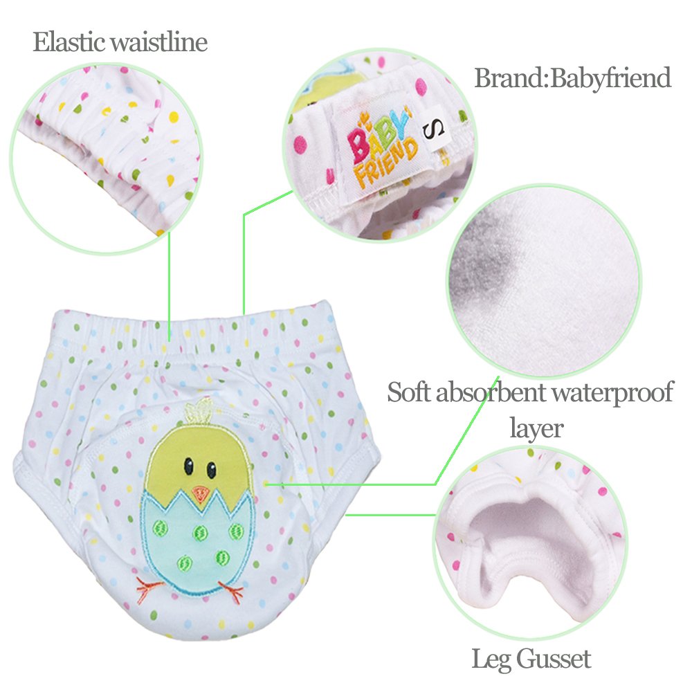 Baby Girls' Training Pants Reusable 5 Pack Toilet Training Underwear Panties Nappy Size 80 18Months 2T