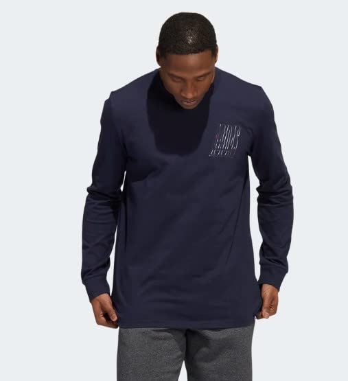 adidas Men's Sportswear Dynamic Sport Graphic Long Sleeve TEE Legend Ink Size M