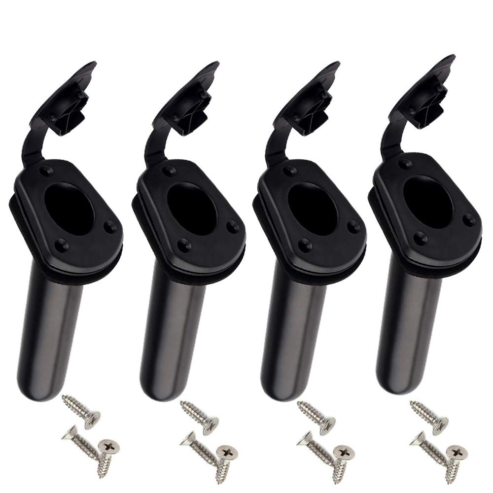 4 pcs Plastic Flush Mount Fishing Boat Rod Holder and Cap Cover