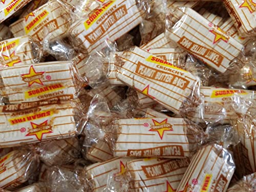 Atkinson's Sugar Free Peanut Butter Bars - Delicious Individually Wrapped 1 lb Bulk Frosted Coated Candy