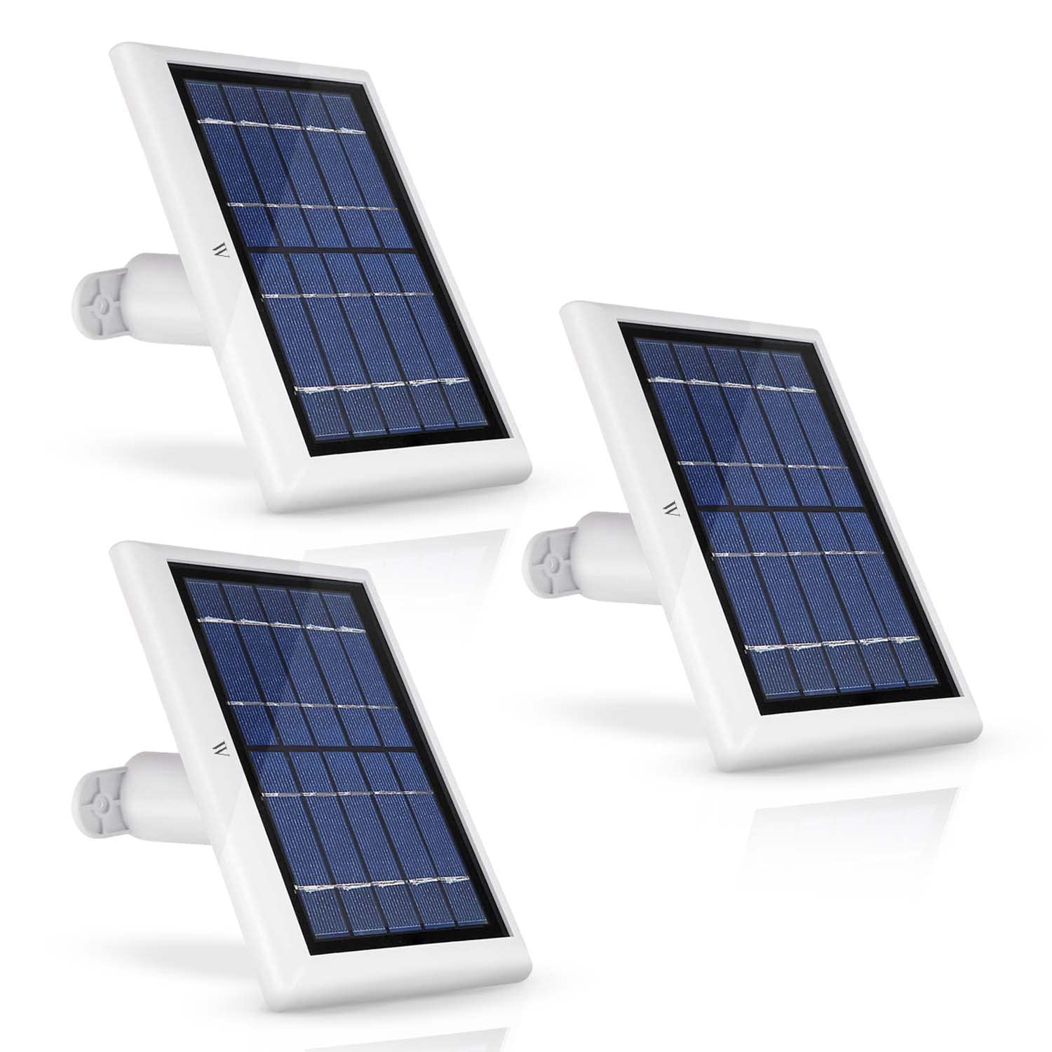 Wasserstein Solar Panel Compatible with Wyze Cam Outdoor - Power Your Surveillance Camera continuously with 2W 5V Charging (3-Pack, White) (Wyze Cam Outdoor NOT Included)