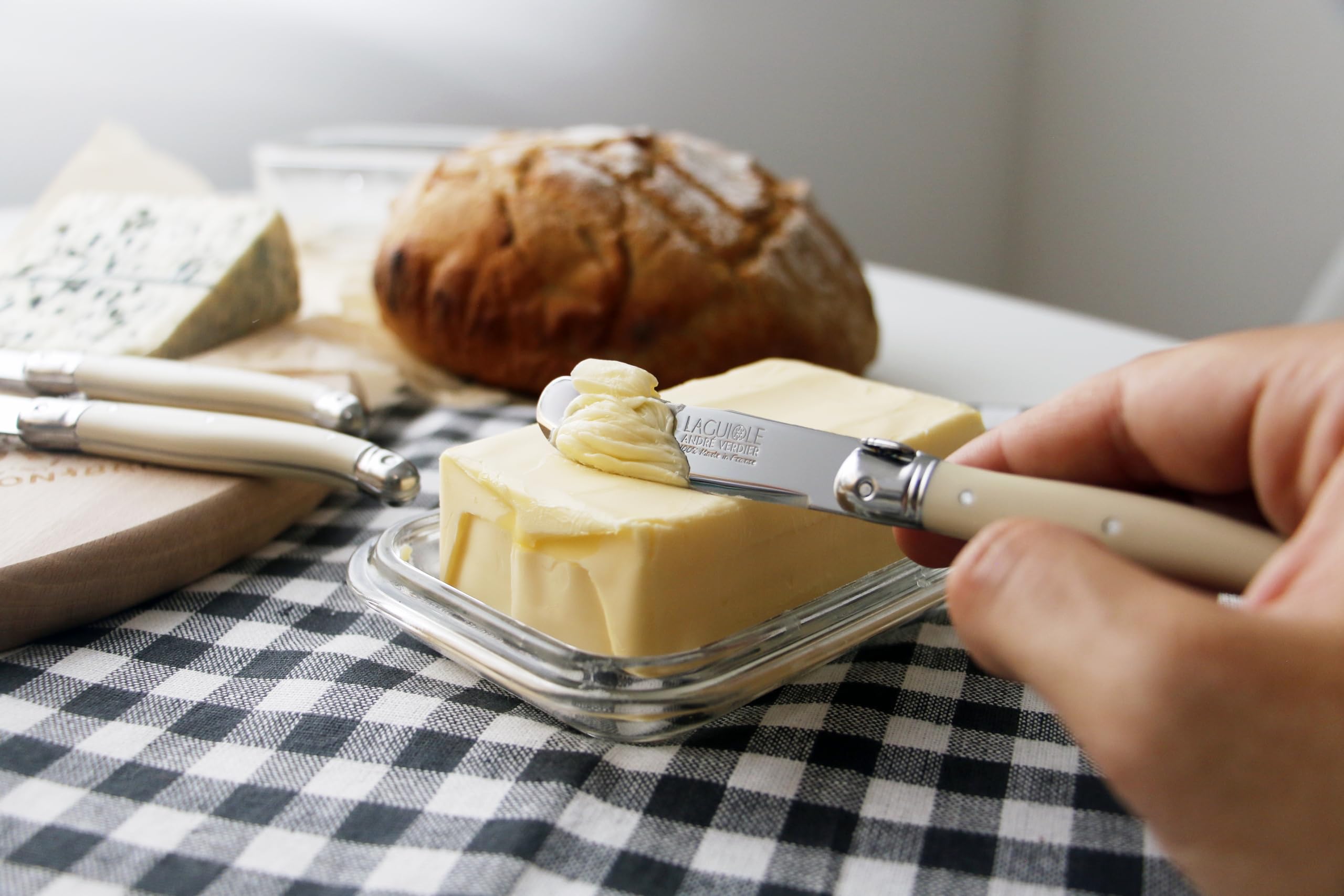 Andre Verdier Laguiole Debutant Cheese Knife Set 3 pce, Stainless Steel/Ivory, AV-3PC-CHEESE-IF, Made in France