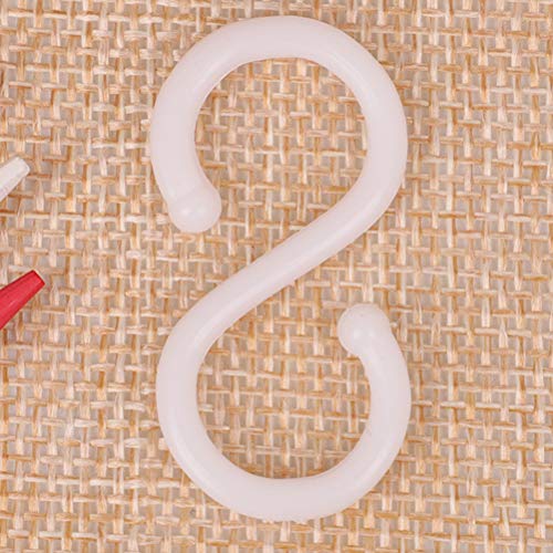 Artibetter 100PCS Plastic S Hook Hanger Kitchen Bathroom Hanging Pot Hook(White)