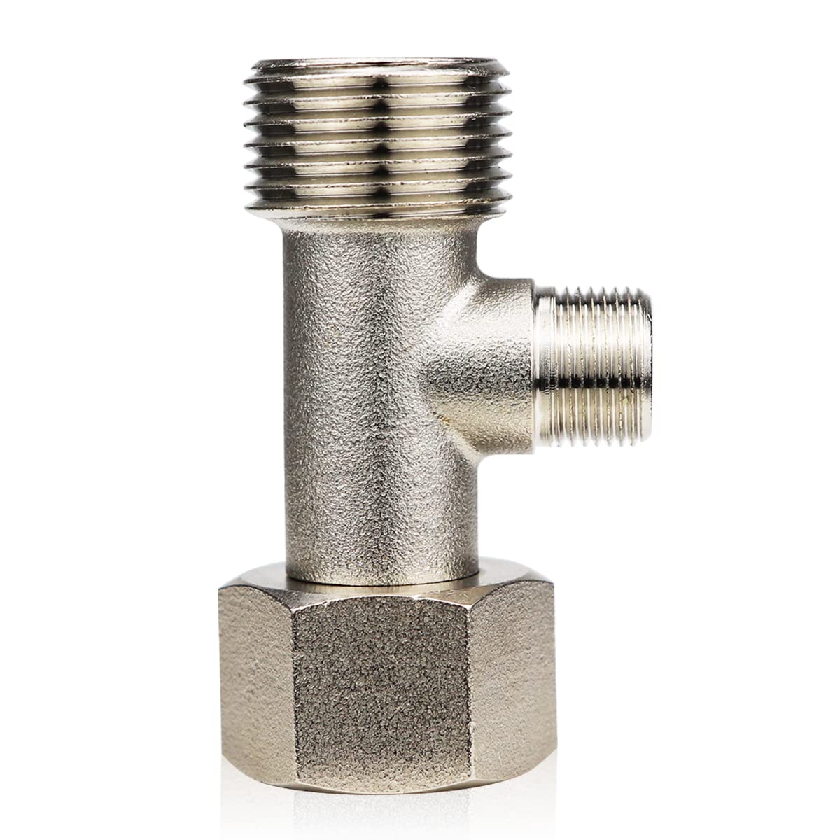 FERCAISH 7/8 T Adapter Brass Adaptor, 3 Way Tee Connector Valve for Plumbing Splitter Toilet Handheld Bidet Sprayer Faucet,Three Way Connector Diverter Valve