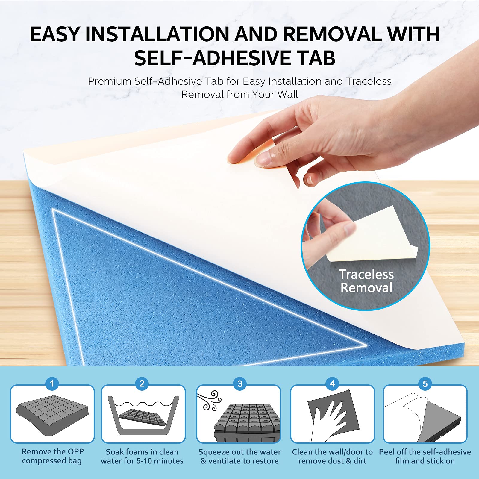 24 Pack FAST Expanding SELF-ADHESIVE Sound Proof Foam Panels, 2"x12"x12" Acoustic Panels,Soundproof Wall Panels Sound Proofing Padding for Wall, Noise Blocker, Sound Absorbing Panel Tiles Pink