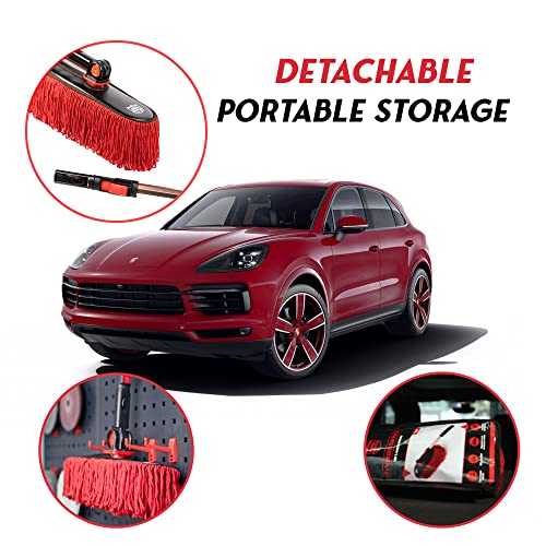 Car Duster Exterior Scratch Free,Soft Car Brush Kit for Car,Truck,SUV,RV and Motorcycle,Wax Cotton Hair,Car Dusters With Extendable Handle,Duster for car Cleaning,Dust Pollen Removing,No Lintā¦