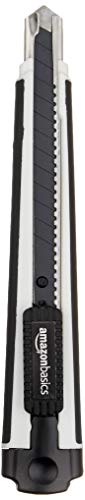 Amazon Basics Soft Grip 9mm, 13-Point Snap Off Knife with 3 Stainless Steel Blades