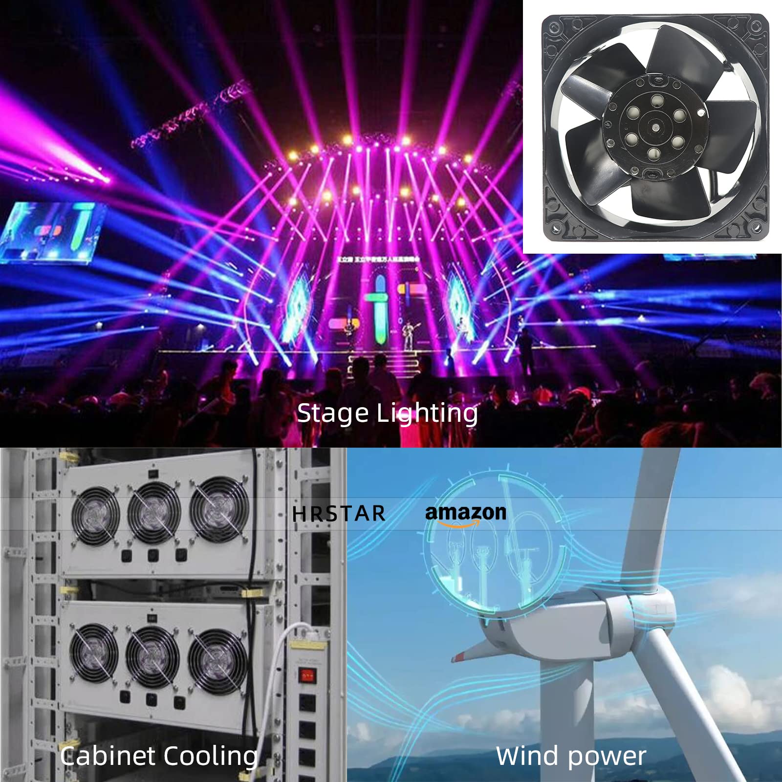 HRSTAR for ebmpapst 4650N AC 230v 120 X120 X38MM All Metal High Temperature Resistant Axial Cooling Fan