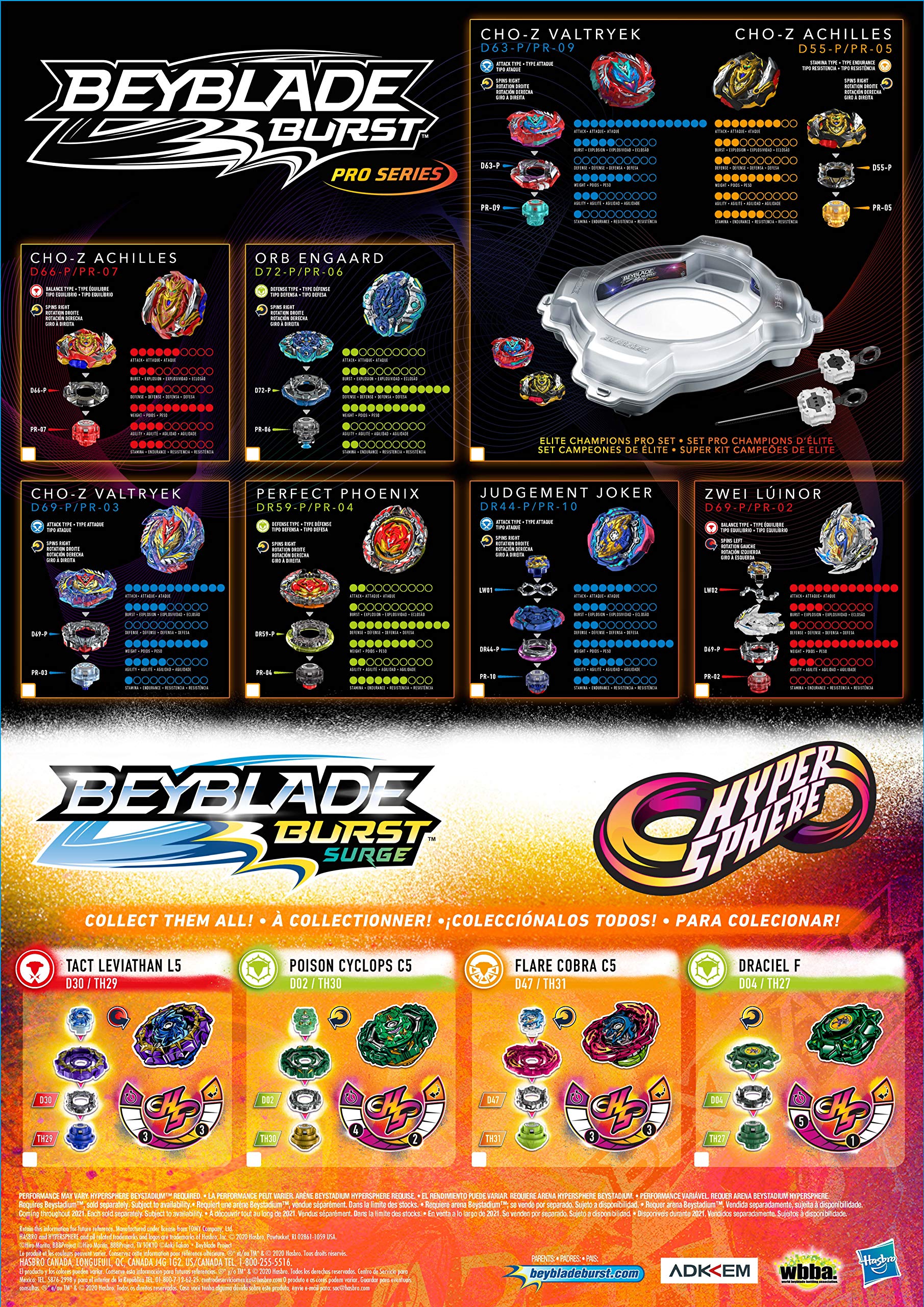 Beyblade Burst Pro Series Orb Engaard Spinning Top Starter Pack - Defense Type Battling Game Top with Launcher Toy