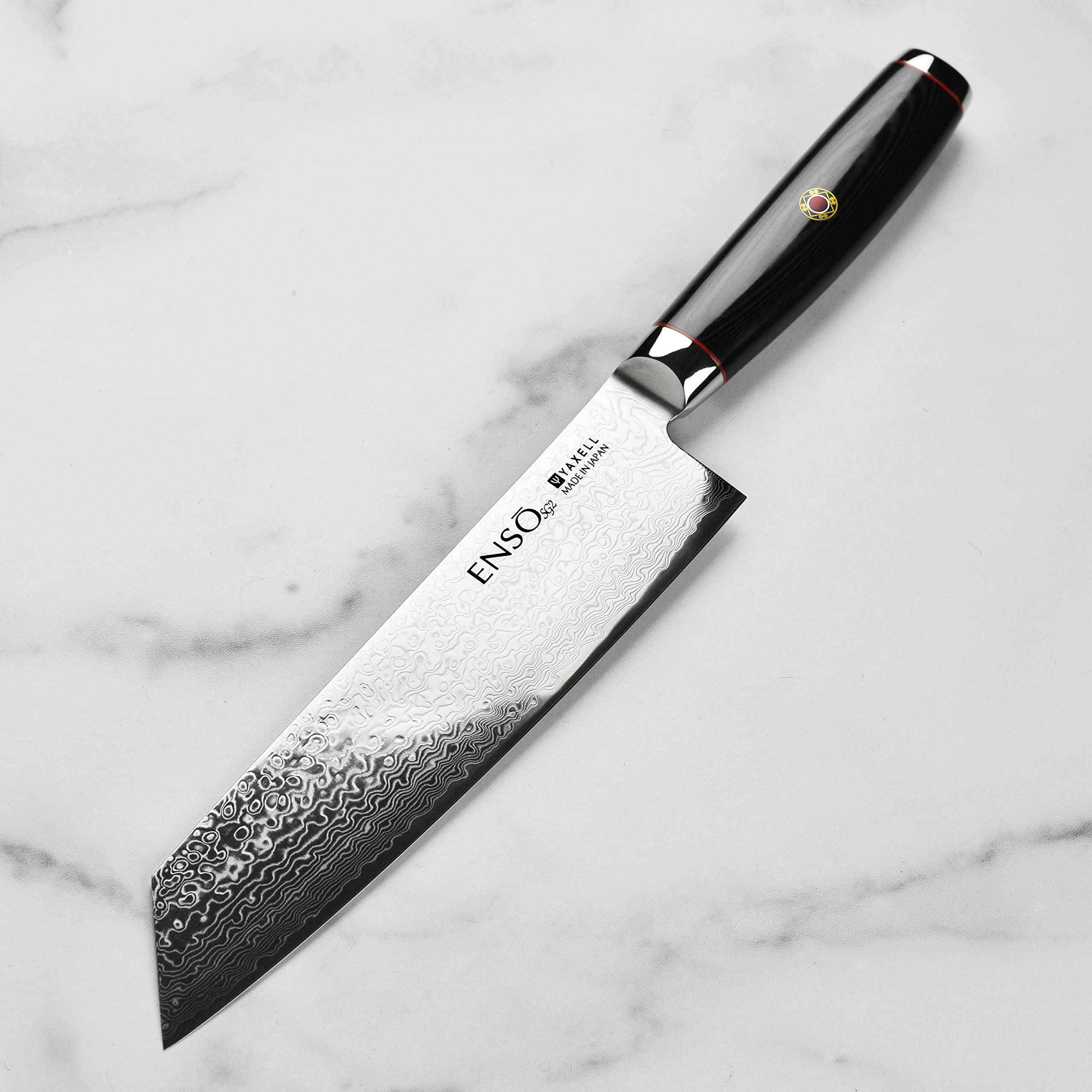 Enso SG2 Kiritsuke Knife - Made in Japan - 101 Layer Stainless Damascus, 8"