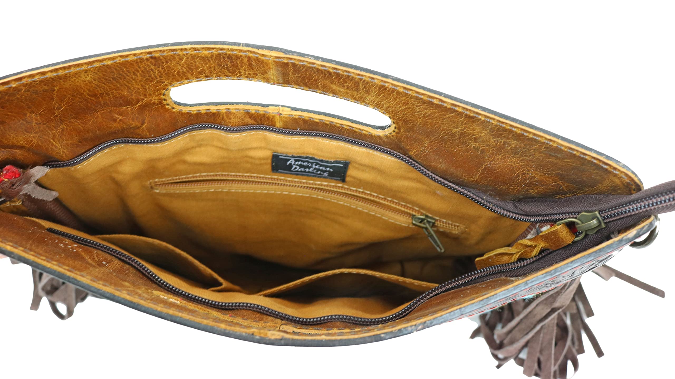 American Darling Cross Body Bag In Cheetah and Gold Acid Wash Style Number ADBGS146CHEGO (Brown)
