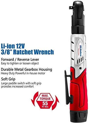 ACDelco ARW1208T G12 Series 12V Cordless Li-ion 3/8” 55 ft-lbs. Ratchet Wrench – Bare Tool Only