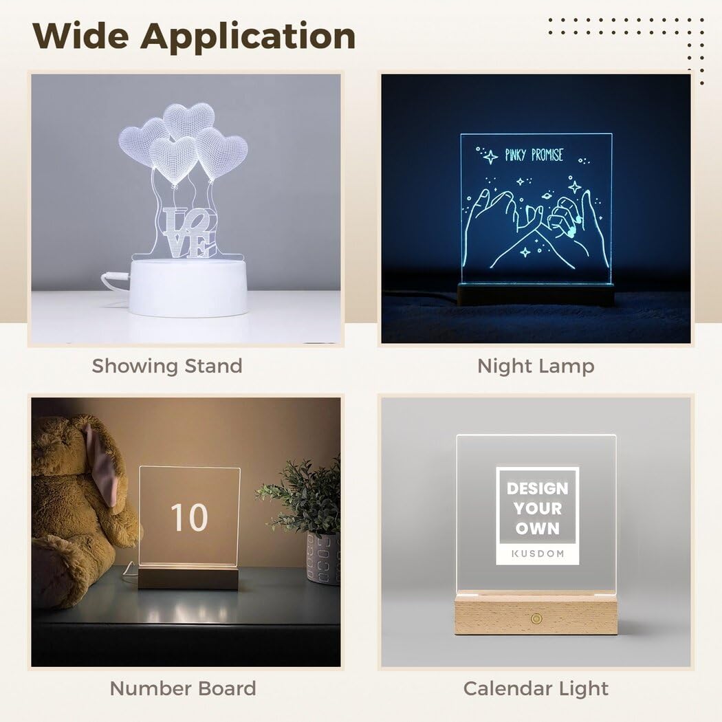 24 Pcs 2mm Acrylic Sheets Clear Cast for LED Light Base, (5.9"x 5.1") Thick Plastic Square Boards with Protective Layers for Signs DIY Display Projects, Engraving Carving Craft Transparent Panels
