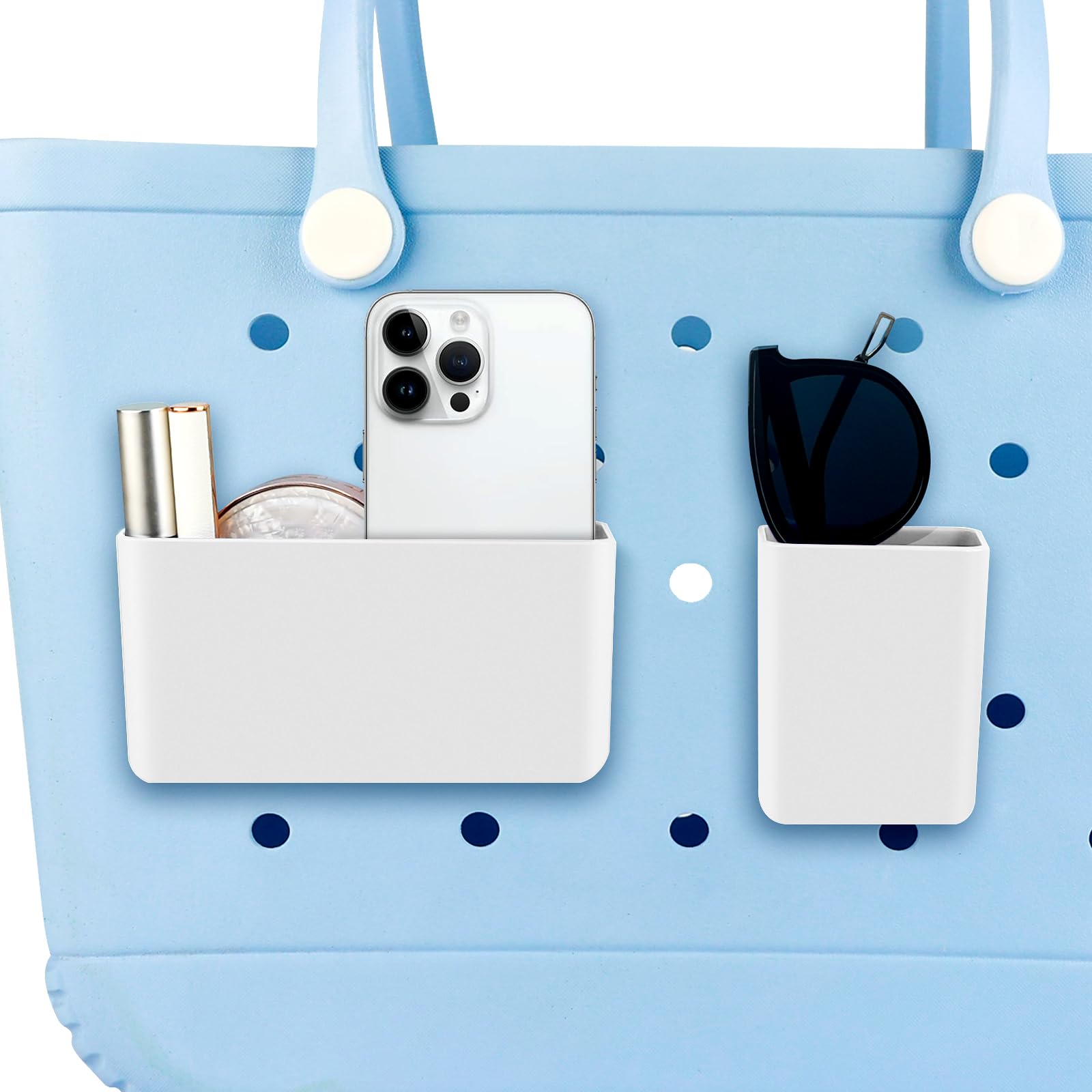 DGLOZE 2PCS Organizer Holder for Bogg Bag, Accessories for Bogg Bags Compatible with Bogg Bag Original, Insert Organizer Holder Compatible with Bogg Bag(White)