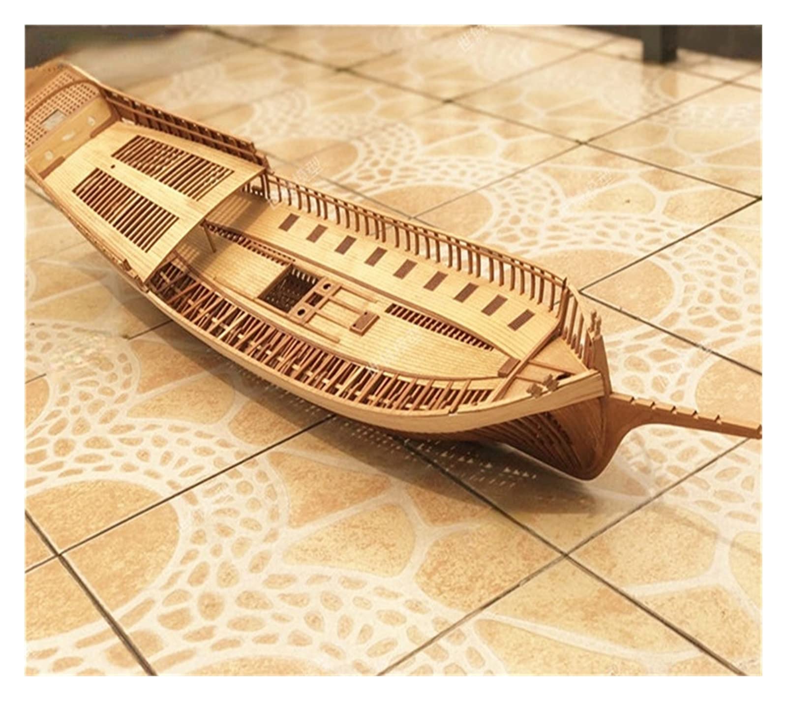 3D Model Space Sense 1/48 Full Rib Shark Le Requin Sailboat Model Kit Wooden DIY Handmade Boat Model Puzzle Sailing Theme Party