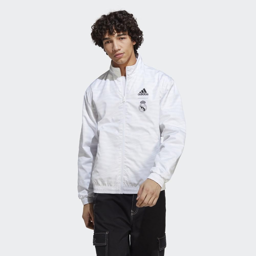 adidas Real Madrid Anthem Jacket Men's, White, Size XL