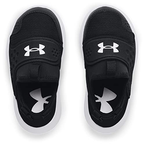 Under Armour Boys' Infant Runplay, Black/White, 8K Medium US