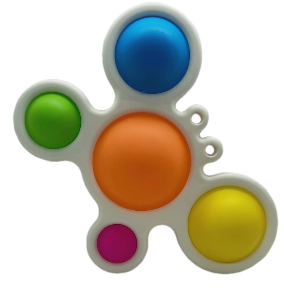Baby Toy, Toddler Busy Toy, Fidget Butterfly Popper Toy, fine Motor Skills and Sensory Toy for Babies and Toddlers, Travel Toy for Babies and Toddlers, Pink, Red, Green, Blue, Yellow