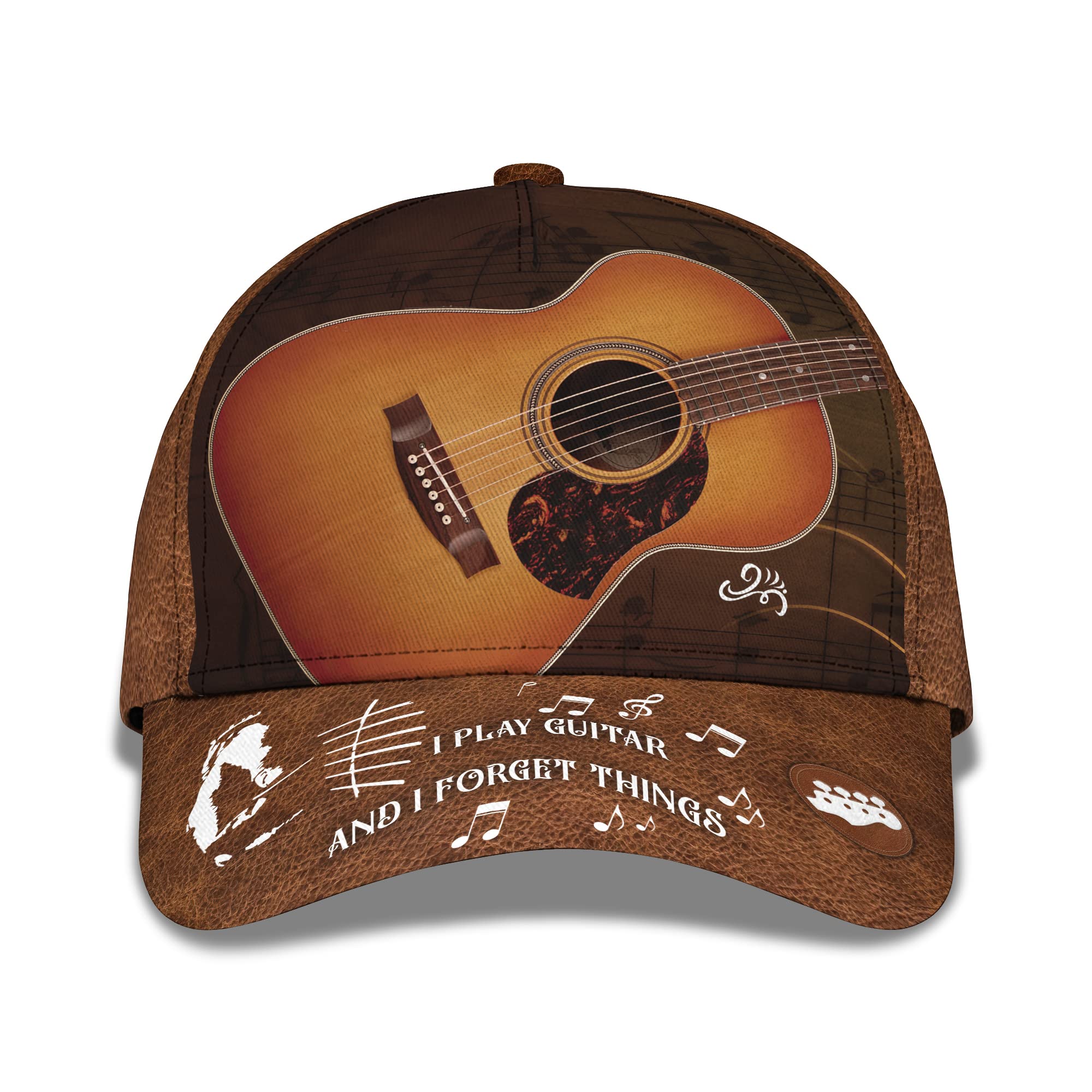3D Print Personalized Guitar Player Snapback Closure Headwear Guitarist Baseball Cap for Music Lovers Multicolor