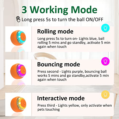 AUKL Cat Ball Toys for Indoor Cats, Bouncing Balls Wicked Ball Motion Cat Toys