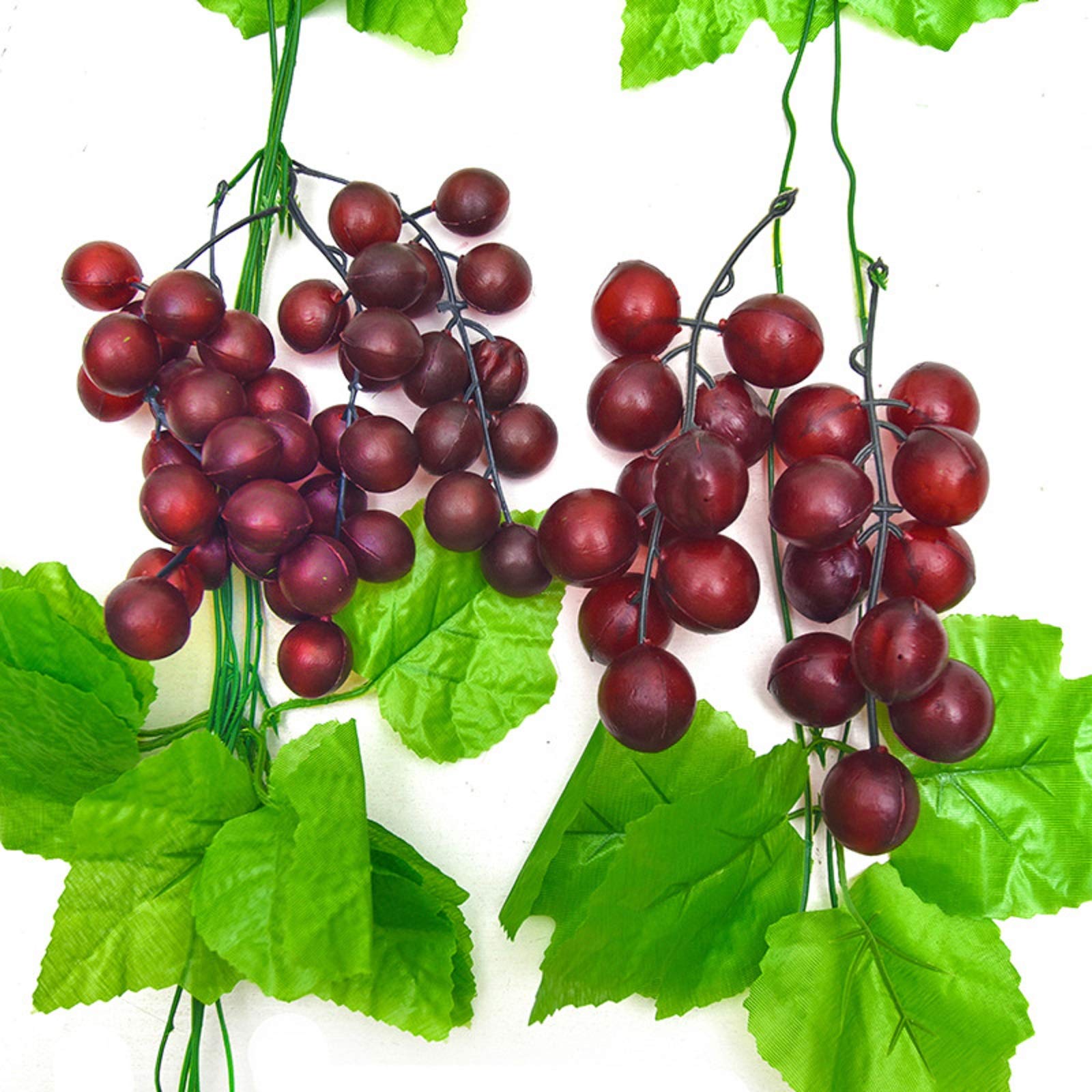 ASkinds 5Pcs Artificial Grapes Vines Leaves Hanging Grapes Rattan Leaves Fruit Grapevines Rattan Artificial Greenery Garland for Home Garden Wedding Party Decoration