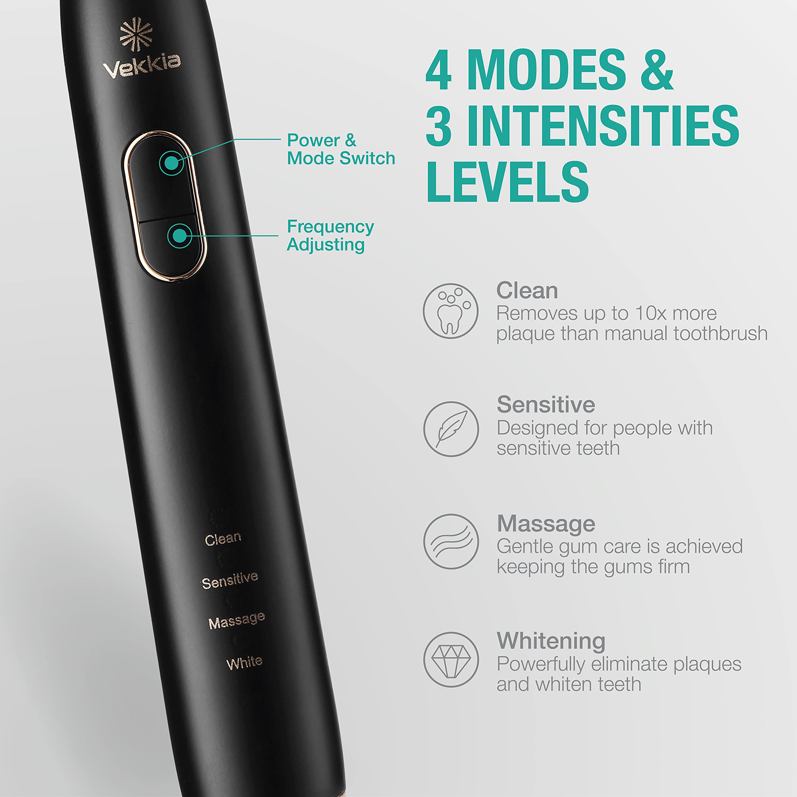 Vekkia Kids Electric Toothbrush and Adult Toothbrush Purchase Together Save 10%