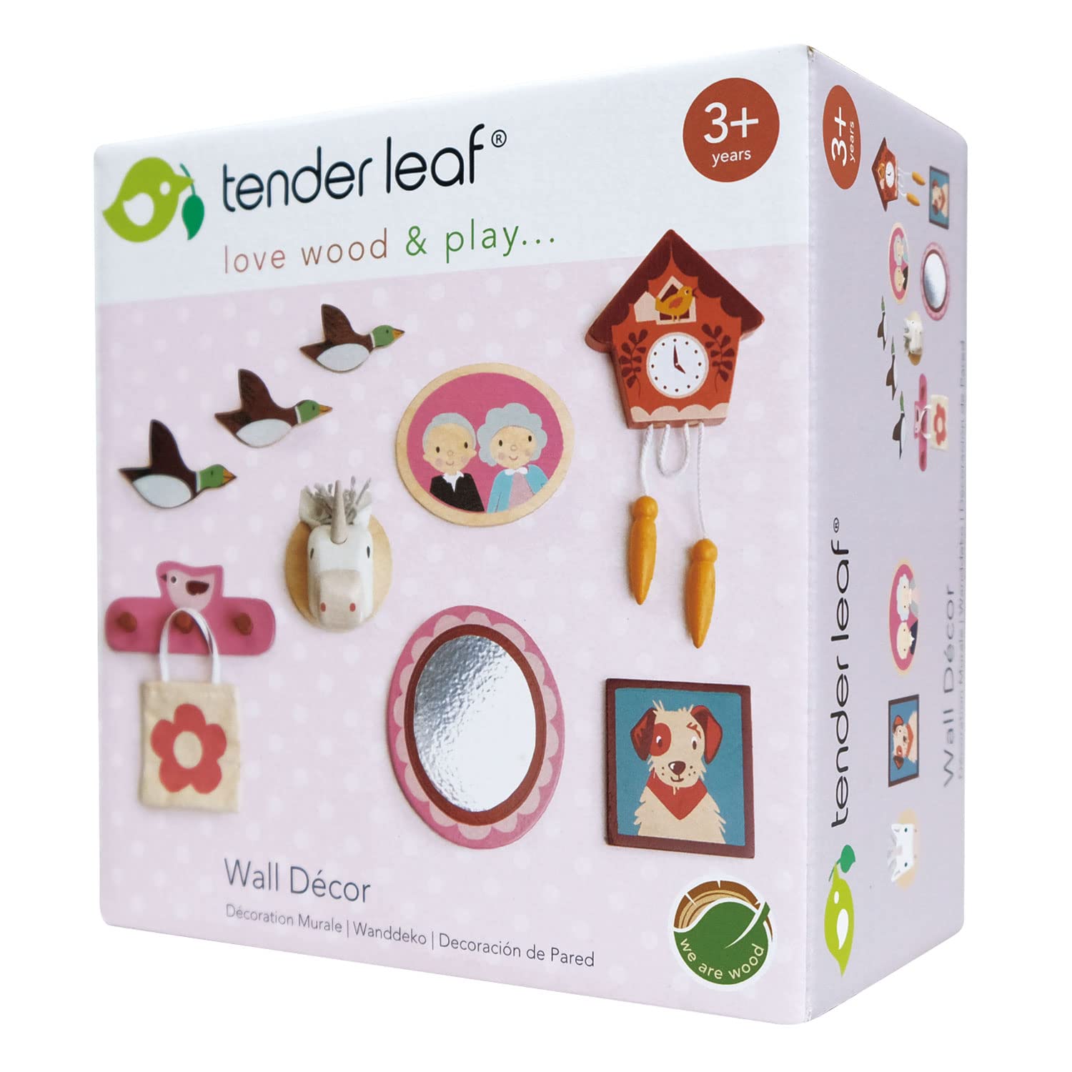 Tender Leaf Toys - Wall Décor - 10 Pcs Dollhouse Miniature Decorations Kit - 1:12 Scale Mini Doll House Accessories with Sticky Tape - Age 3+