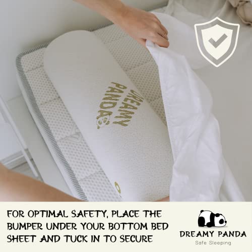 DREAMYPANDA Bed Bumpers for Toddlers β Bed Rail for Toddlers β Soft & Breathable Pillow with Washable Bamboo Cover β White, Size L, Portable Travel Bag (2 Pack)
