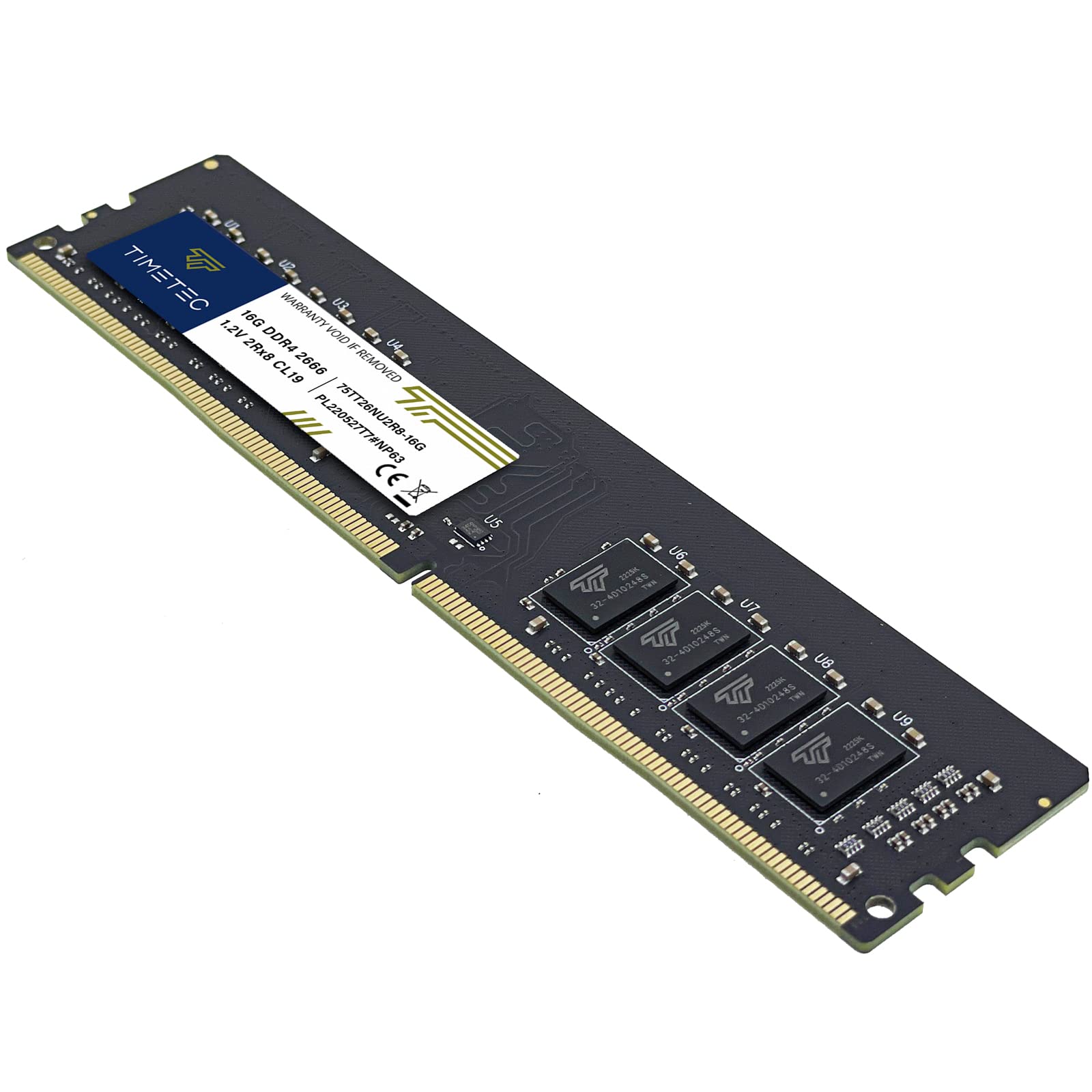 Timetec 32GB KIT(2x16GB) DDR4 2666MHz PC4-21300 Non-ECC Unbuffered 1.2V CL19 2Rx8 Dual Rank 288 Pin UDIMM Desktop Memory RAM Module Upgrade (32GB KIT(2x16GB))