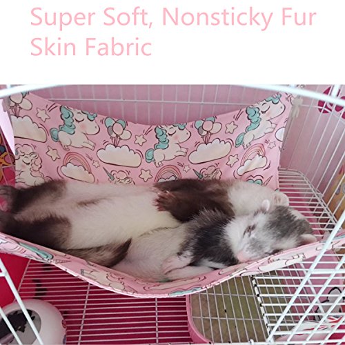 Ferret Cat Hammock Bed for Cage 100% Handmade Pet Canvas Hammocks for Small Animals, Kitten, Guinea Pig, Bunny, Rabbit, Rat Comfortable Hanging Bed, Soft Sleepy Mat Pad for Sleeping and Resting