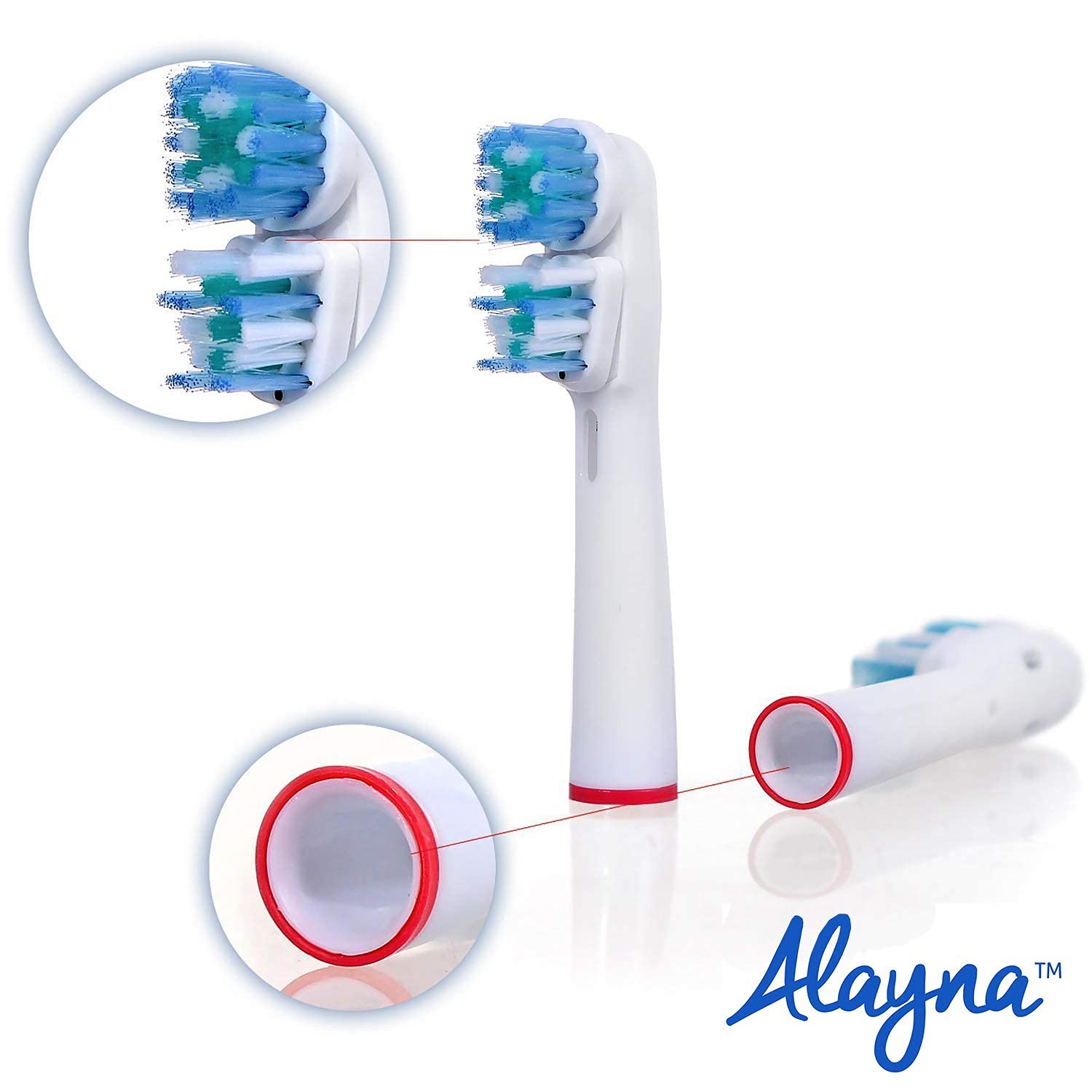 Replacement Brush Heads Compatible With Oral B- Double Clean Design, Pack of 20 Generic Electric Toothbrush Replacement Heads- Fits Oralb Pro 7000, 1000, 8000, 9000, 1500, 5000, Kids, Vitality & More!