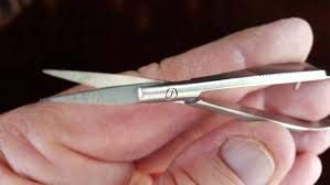 Professional Eye Brow -Micro Scissors 4.5" Straight Castroviejo stitch cutting embroidery spring action extra sharp for ENT-EYE-SKIN-DENTAL -61050 By Macs (Eye Brow Scissors Straight)